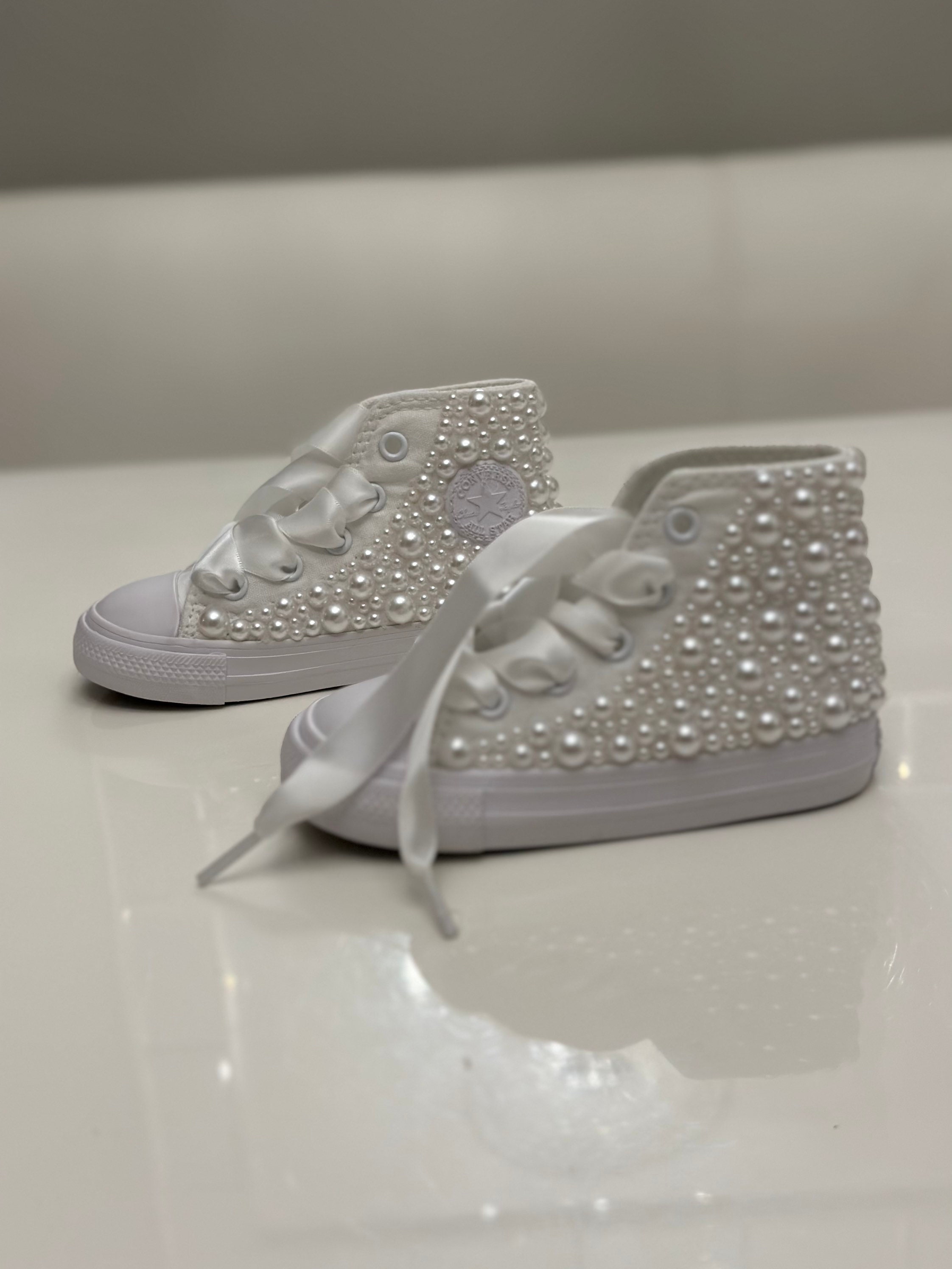 Custom Pearl Converse - Etsy