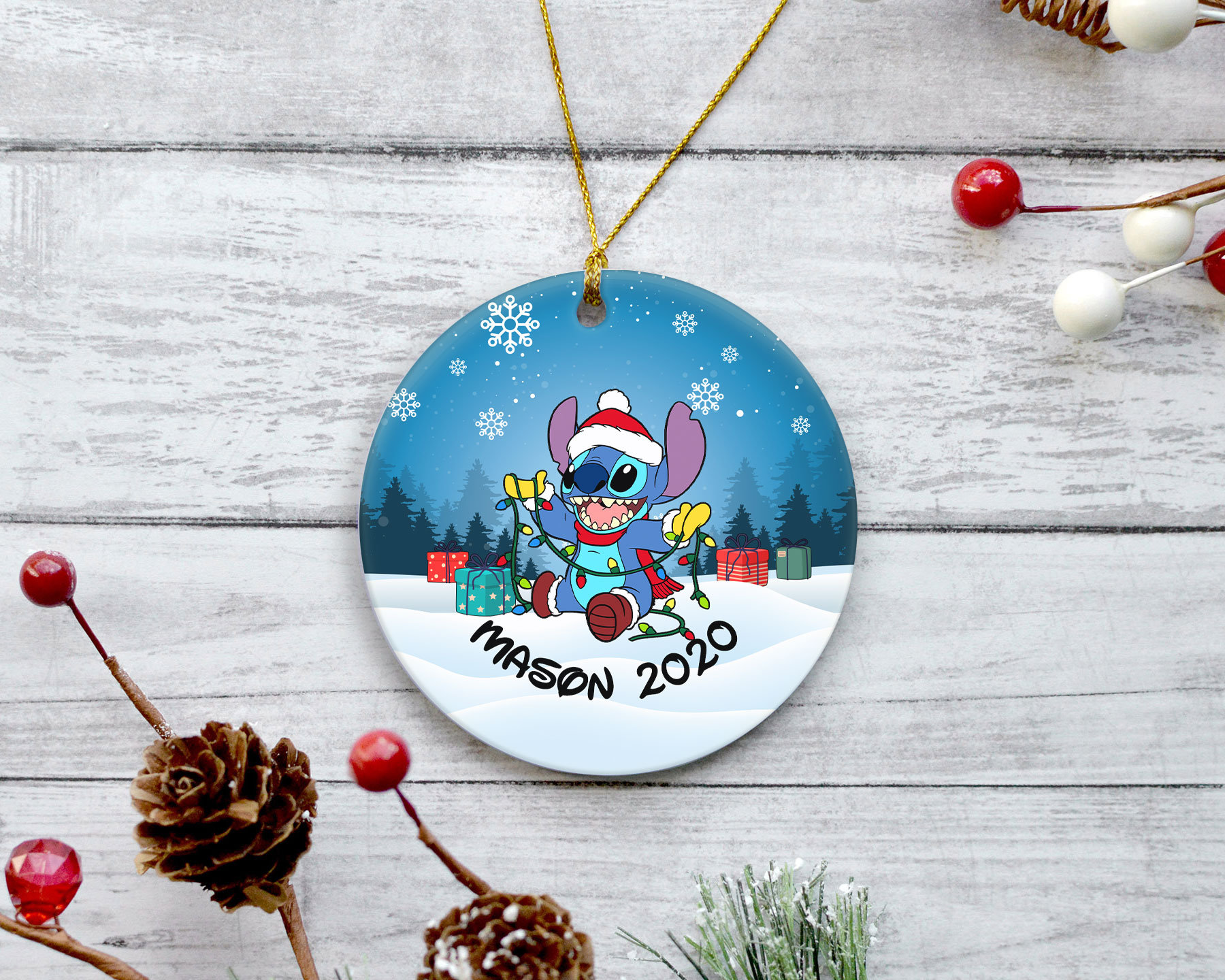 Baby Stitch Christmas Ornament, Personalized Baby First Christmas ...