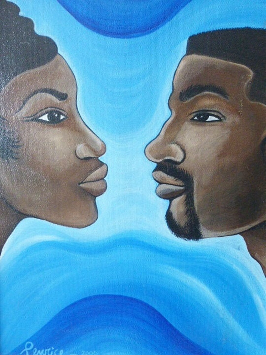 Black King and Queen seeing Eye to Eye, Original Acrylic Painting ...