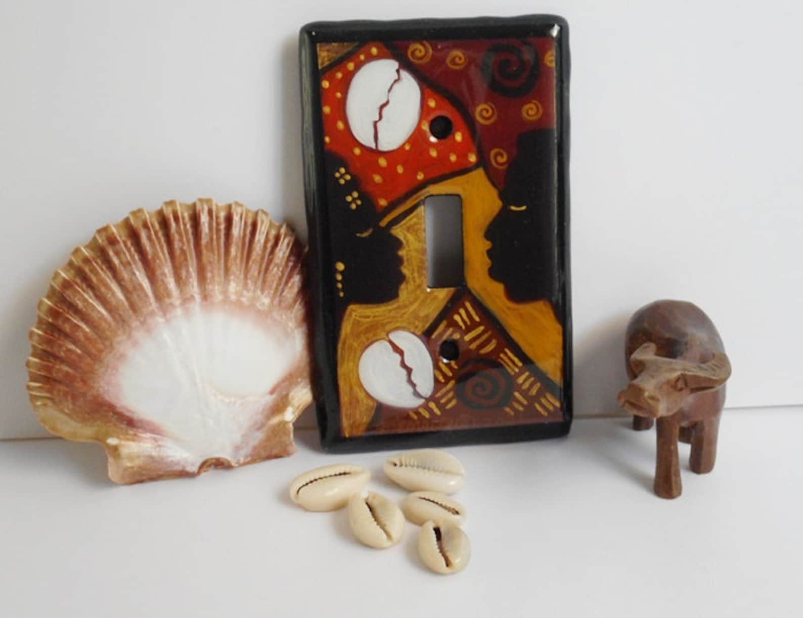 Couple in Love king and Queen Black Love Art, Hand Painted Light Switch ...