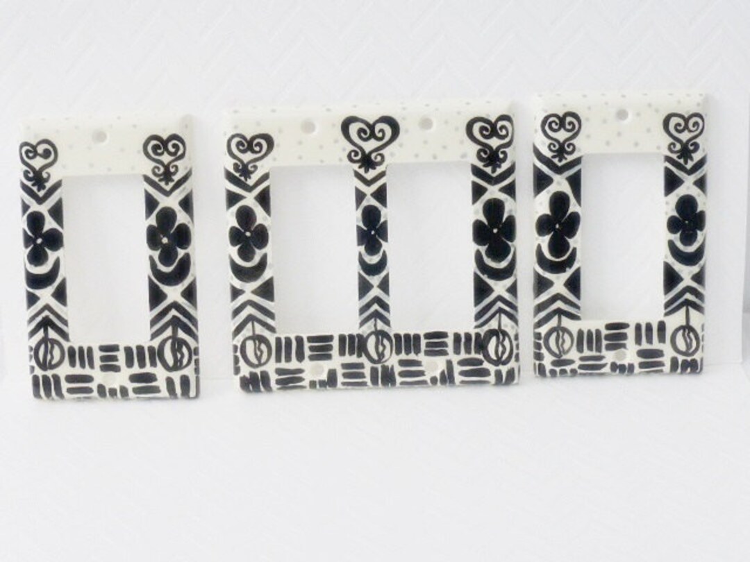 Sankofa Black and White Adinkra Inspired Rocker Light Switch Covers ...
