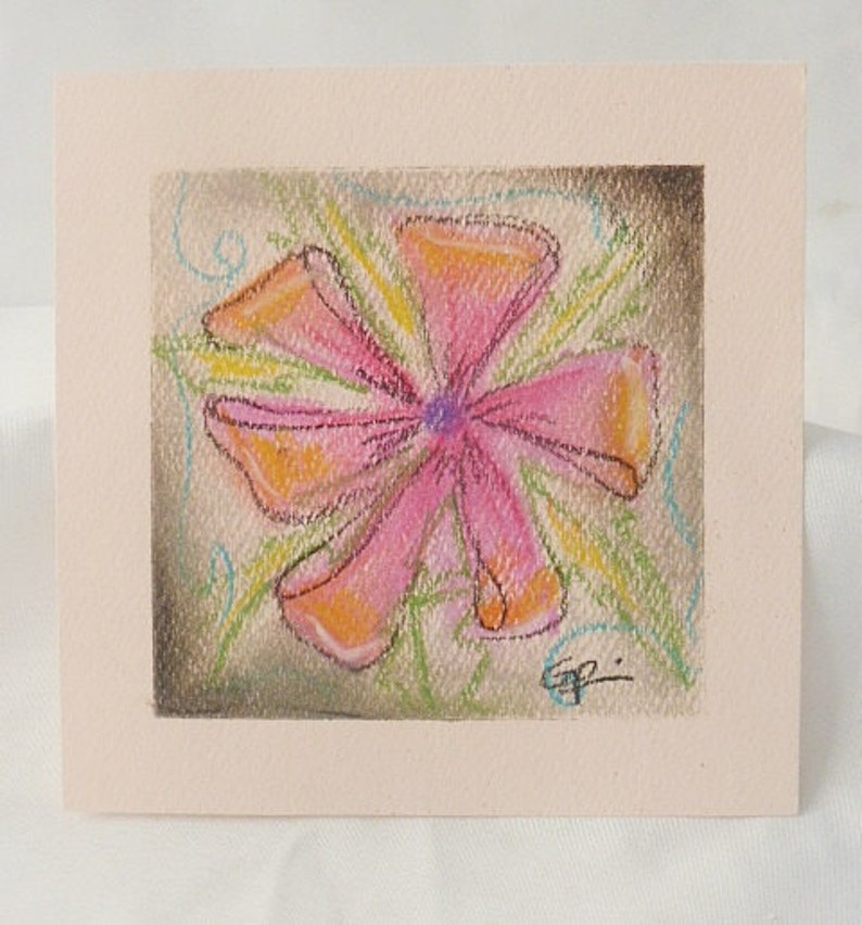 5 X 5 Pastel Flower Drawing ribbon Botanical - Etsy