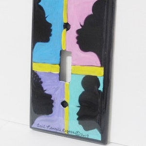 Four Elegant Silhouetted Women Afrocentric Hand Painted Light Switch ...