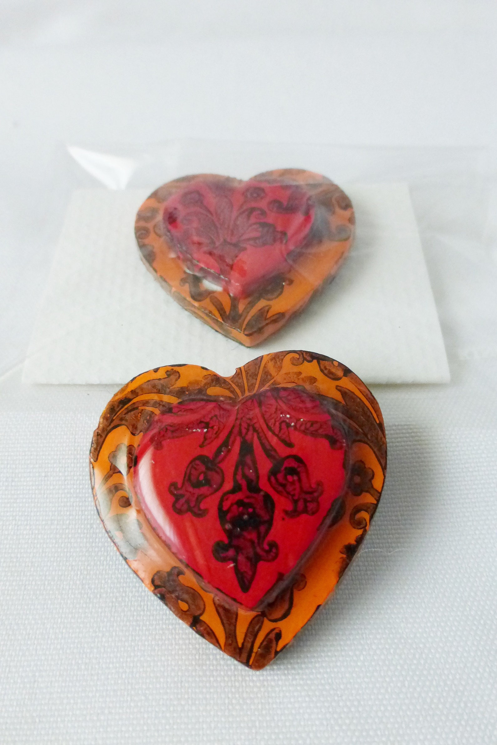 Made to Order Orange Black and Red Heart Shaped Decorative - Etsy
