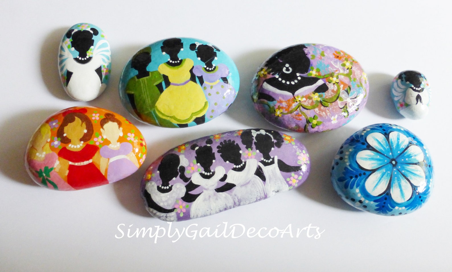 Angel Girl Pebble Rock Hand Painted Stocking Suffer Afrocentric Gifts ...