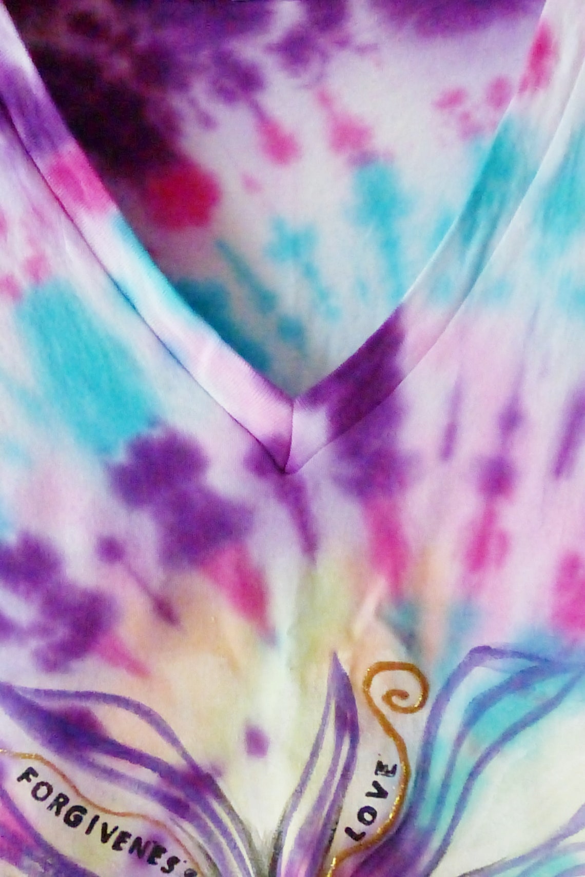 Flower Burst of Positive Words Tie Dye T'shirt Woman's Size Large - Etsy