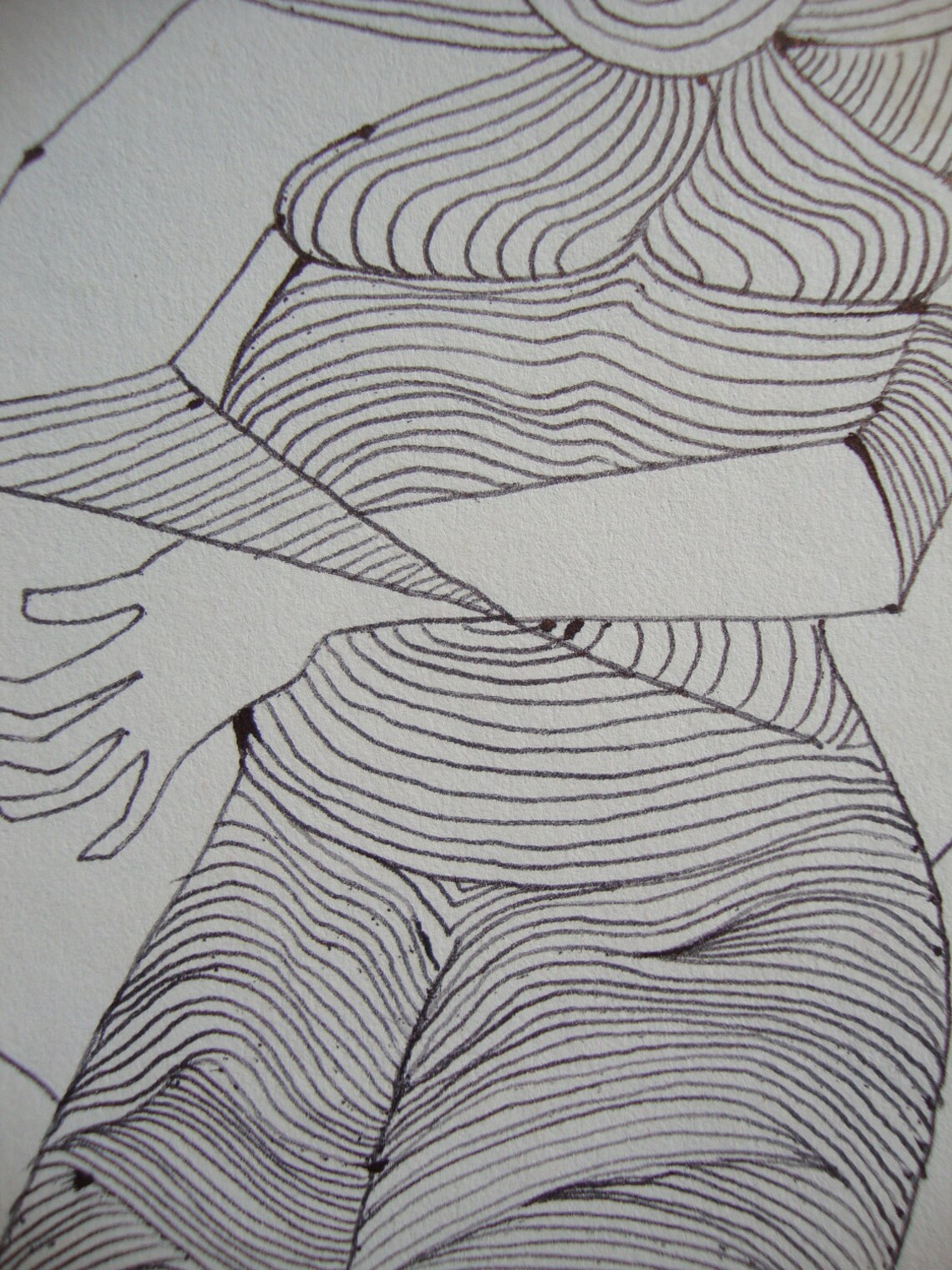 Feeling the Pain of a Woman a Pen and Ink Drawing on Paper Print - Etsy