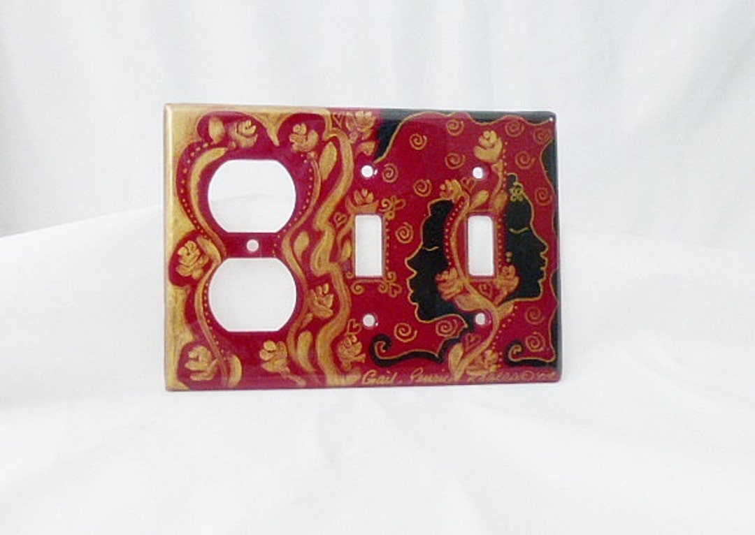 Hand Painted "love and Roses" Couple in Love Light Switch and Plug ...