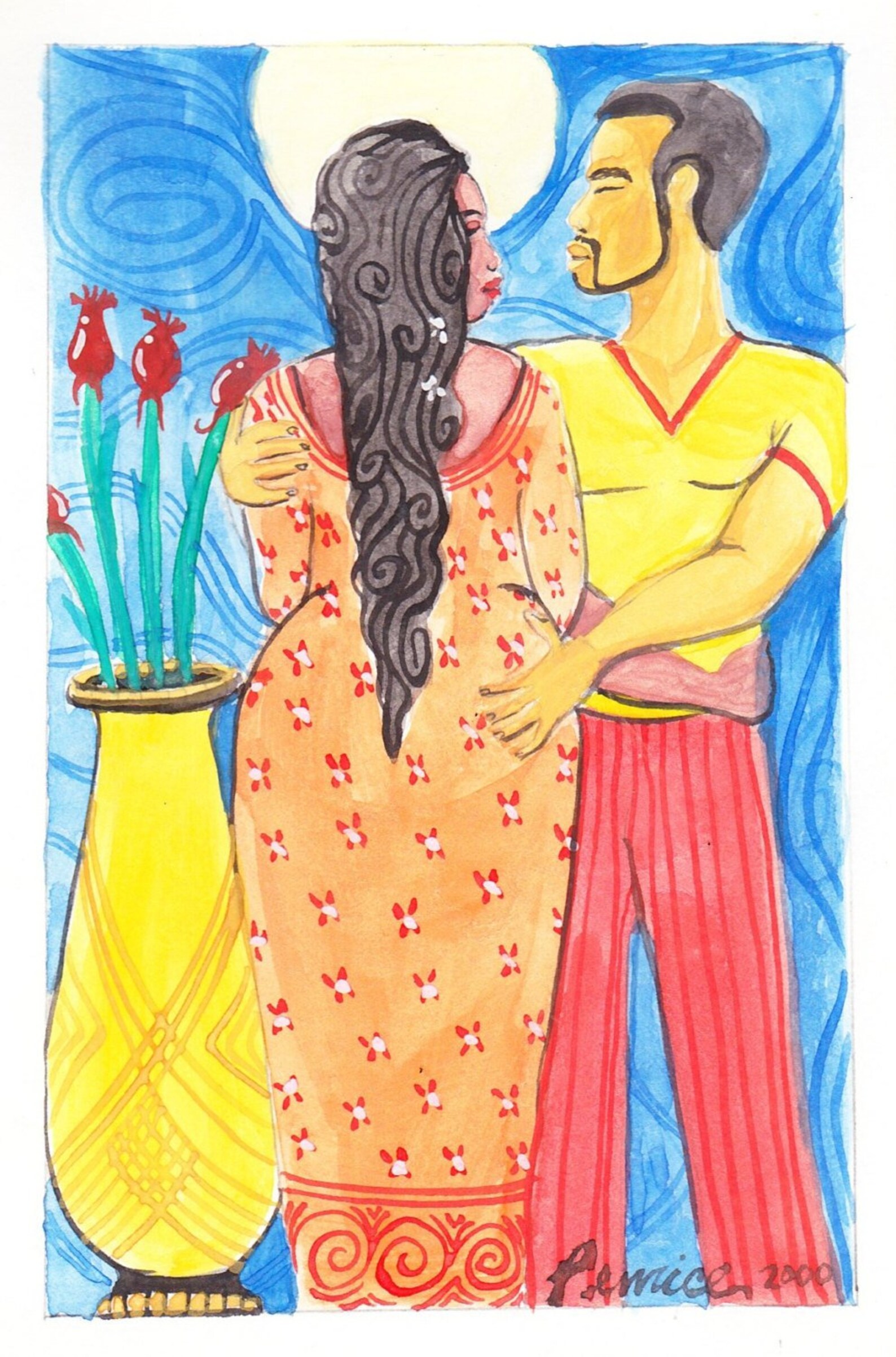 4 x 6 Watercolor Print Slow Dance Home Decor | Etsy