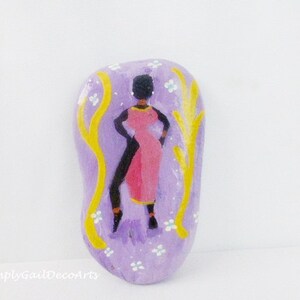 Dancing Lady Hand Painted Stone Afrocentric Decor Collectible ...