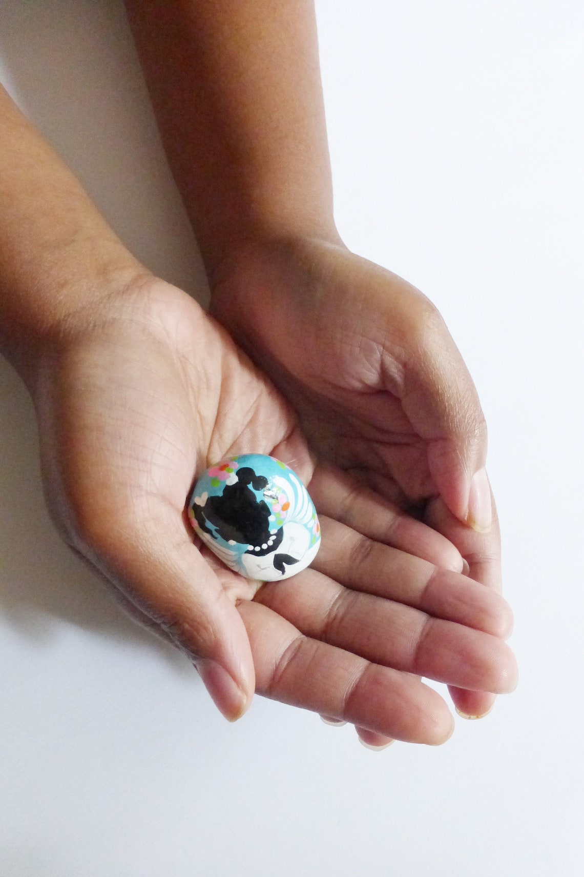 Angel Girl Pebble Rock Hand Painted Stocking Suffer Afrocentric Gifts ...