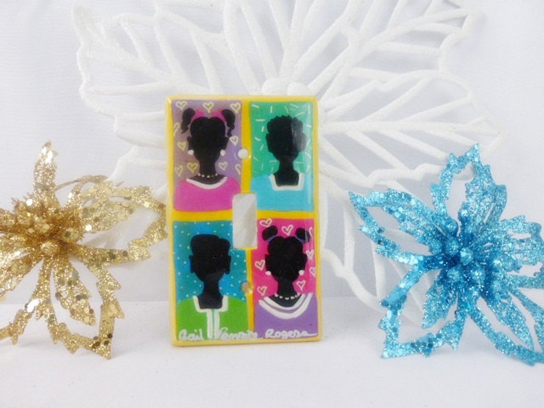 African American Children, Hand Painted Light Switch Cover, Black Kids ...