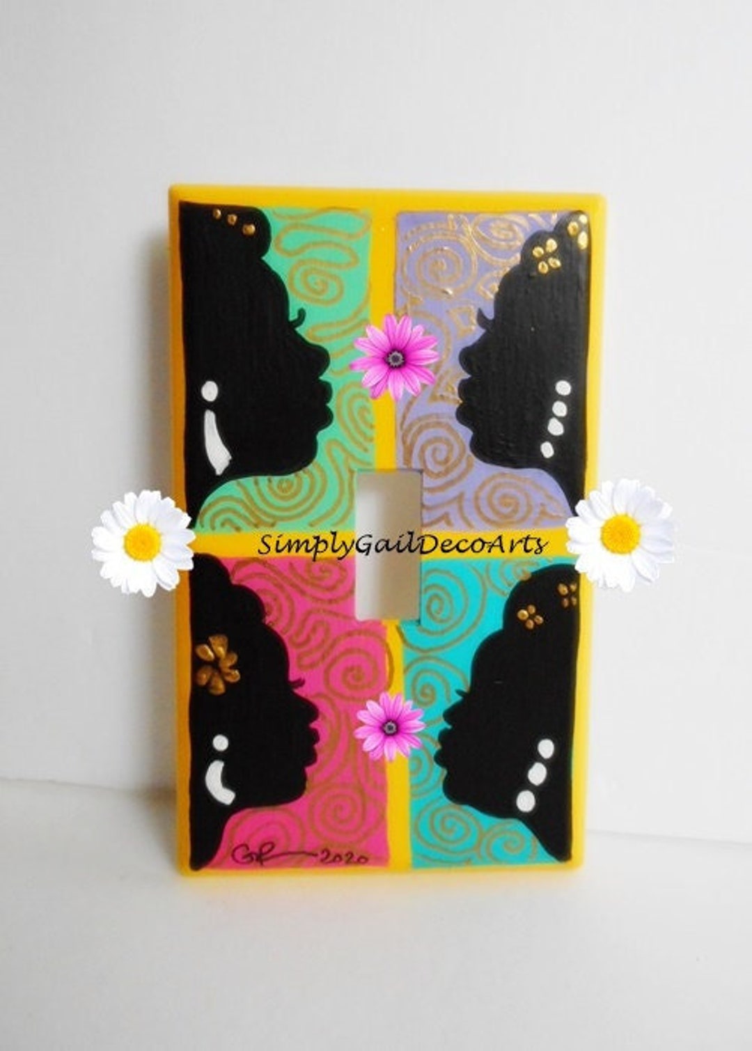 Best Friends, Sisters, Afrocentric Art, Black Home Décor, Light Switch ...