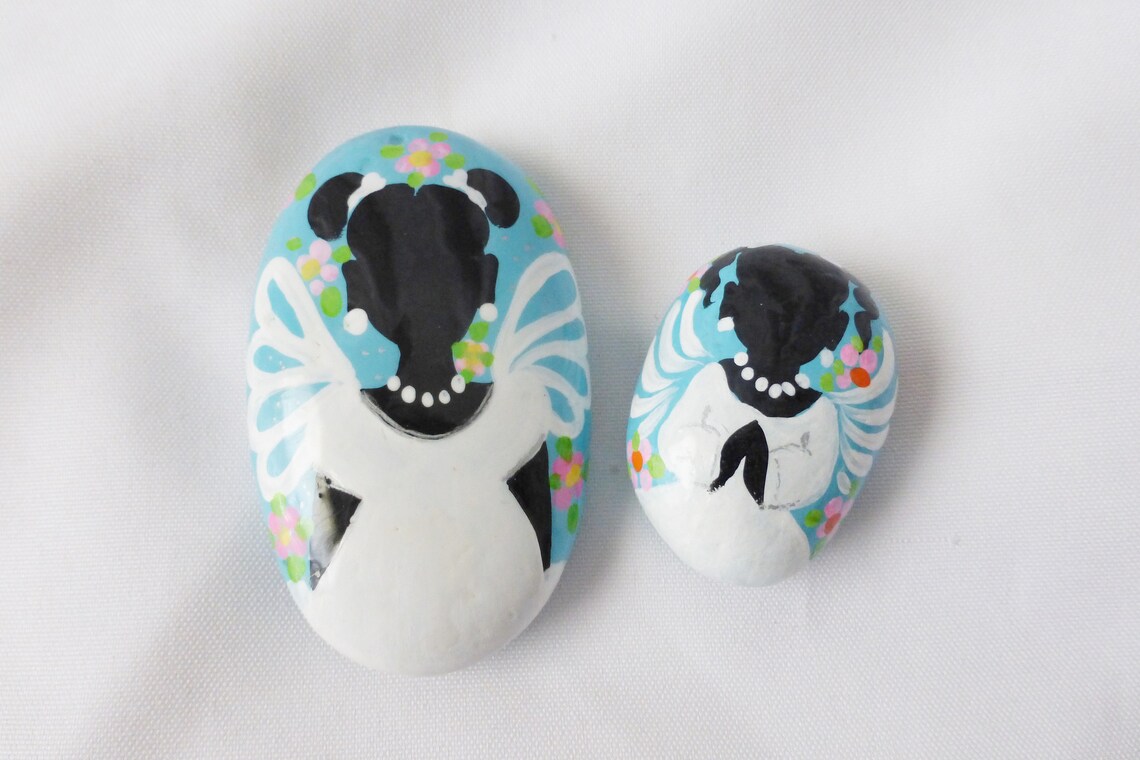 Angel Girl Pebble Rock Hand Painted Stocking Suffer Afrocentric Gifts ...