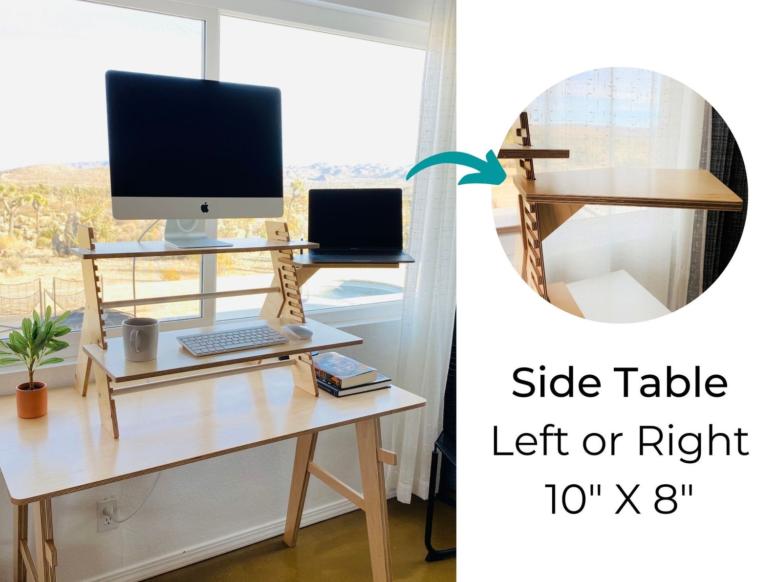 Minimal Wood Standing Desk Converter Convertible Standing - Etsy