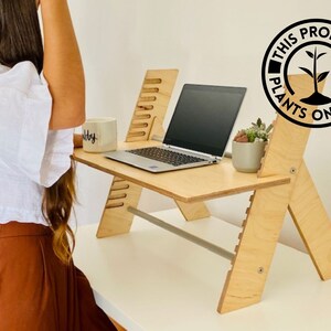 Minimal Wood Standing Desk Converter Convertible Standing - Etsy