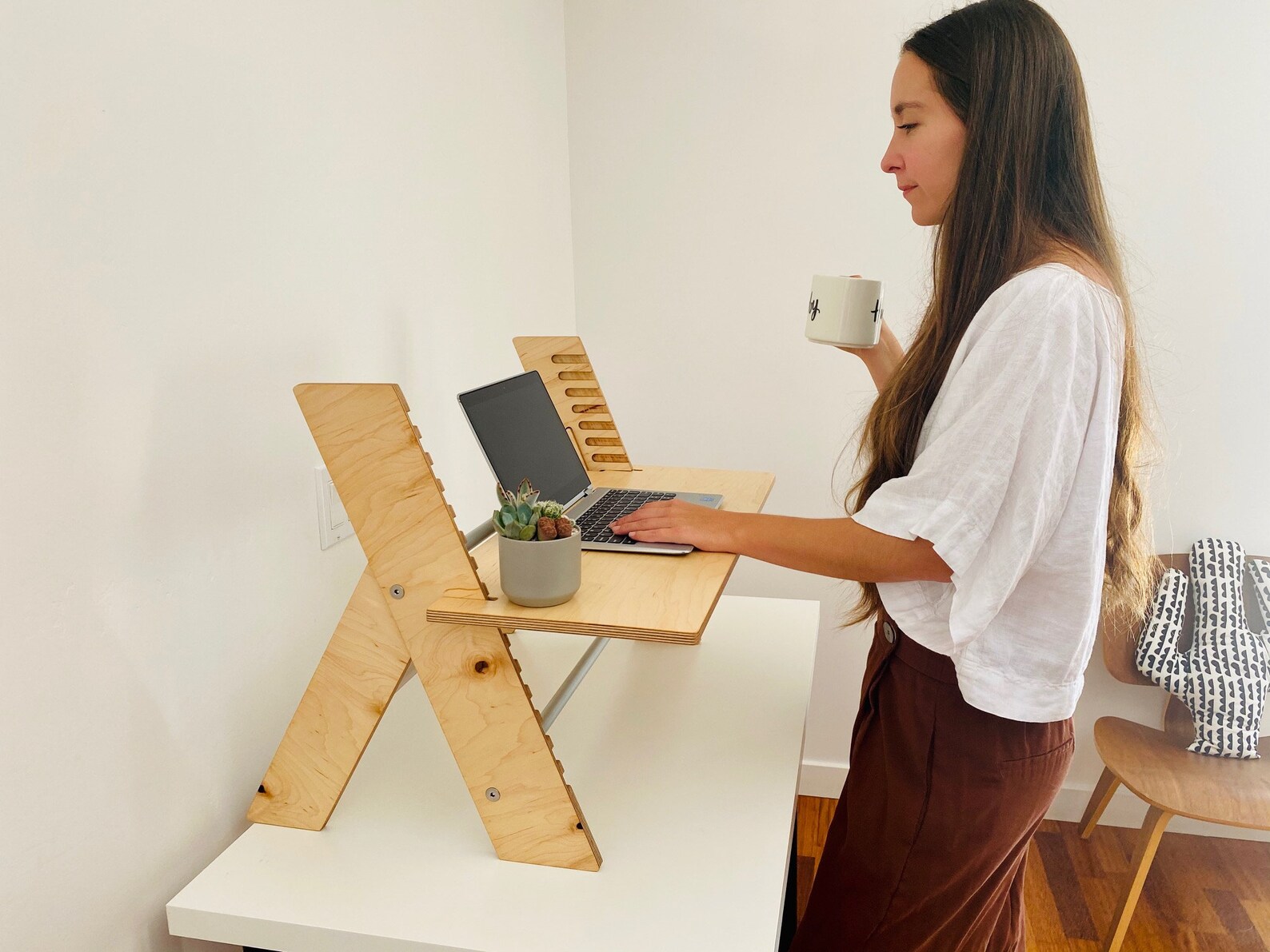 Minimal Wood Standing Desk Converter Convertible Standing - Etsy