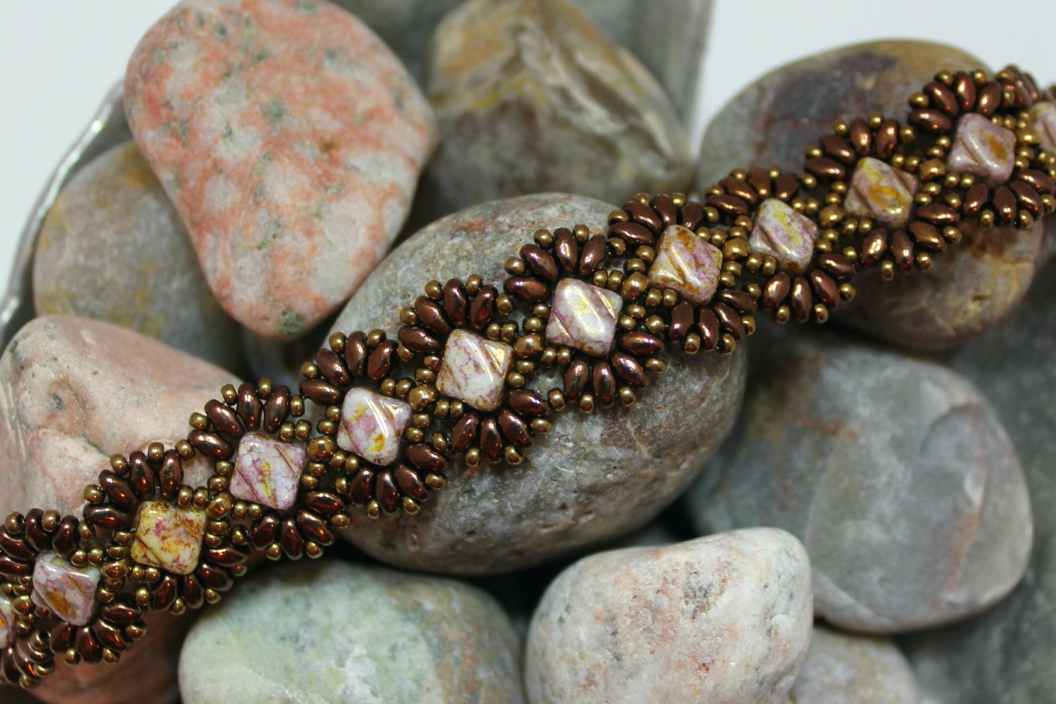 MiniDuo Band armband Kralen weven Silky kralen Armband van - Etsy Nederland