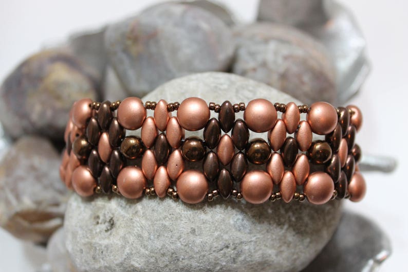 Irisduo and Candy Bead Bracelet; Bead Weaving; Irisduo Bracelet; Band ...