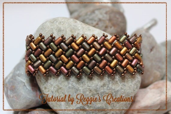 Tutorial ~ Rulla Herringbone Bracelet by Reggie's Creations ~ Beaded Bracelet Pattern - Etsy