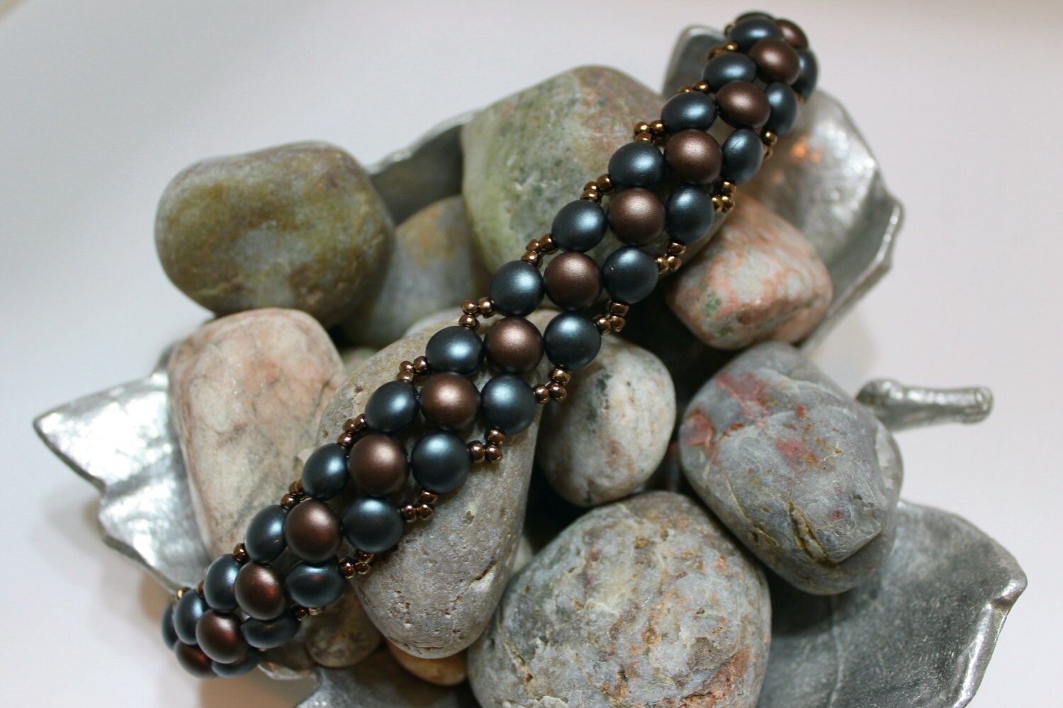 Czech Glass Candy Bead Cuff Bracelet Bead Weaving Stylish - Etsy