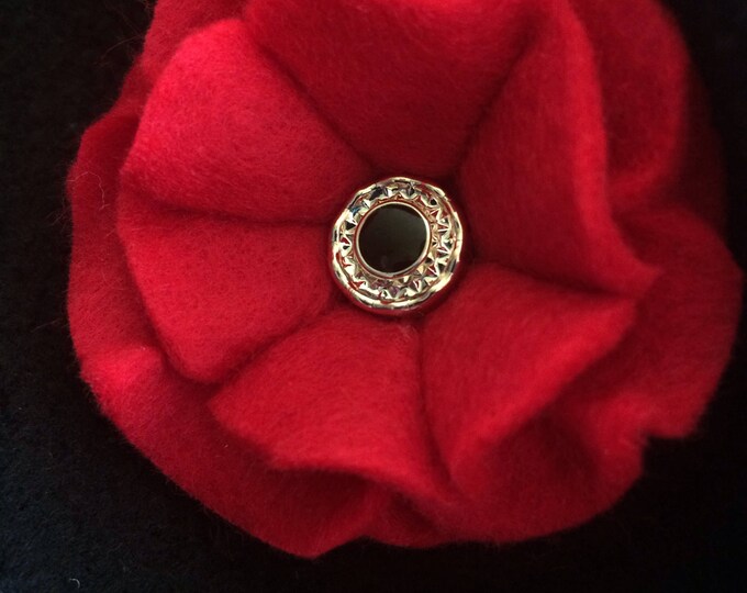 Red Felt Poppy Flower Brooch. Brilliant Mother's Day, Remembrance ...