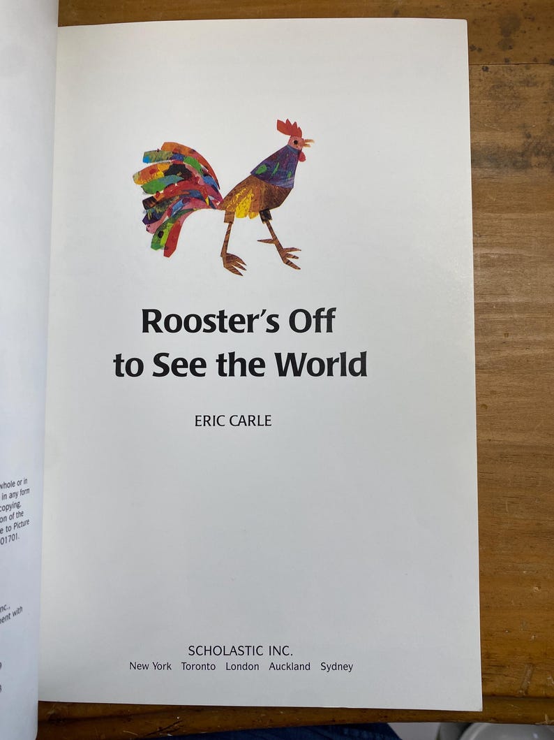 Rooster's off to See the World by Eric Carle - 1989 Scholastic - Etsy