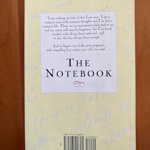 The Notebook by Nicholas Sparks - 1996 Warner Books Early Impression - Etsy