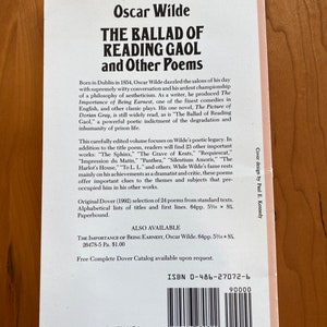 The Ballad of Reading Gaol and Other Poems by Oscar Wilde Dover Thrift ...