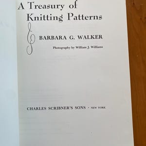 A Treasury of Knitting Patterns by Barbara G. Walker - Scribners 1968 ...