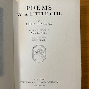 Poems by A Little Girl - Hilda Conkling - Stokes - 1920 - Etsy