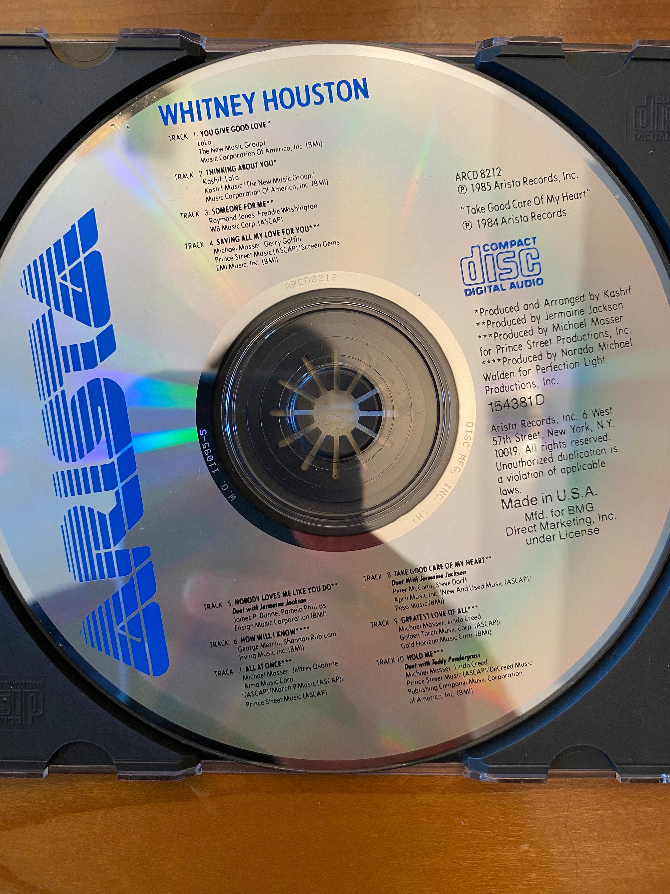 Whitney Houston Debut Album - 1985 - CD Compact Disc - Excellent ...