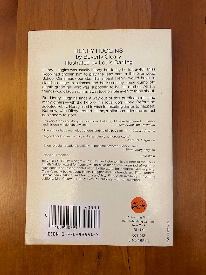 Henry Huggins by Beverly Cleary - 1979 Dell Yearling - Etsy