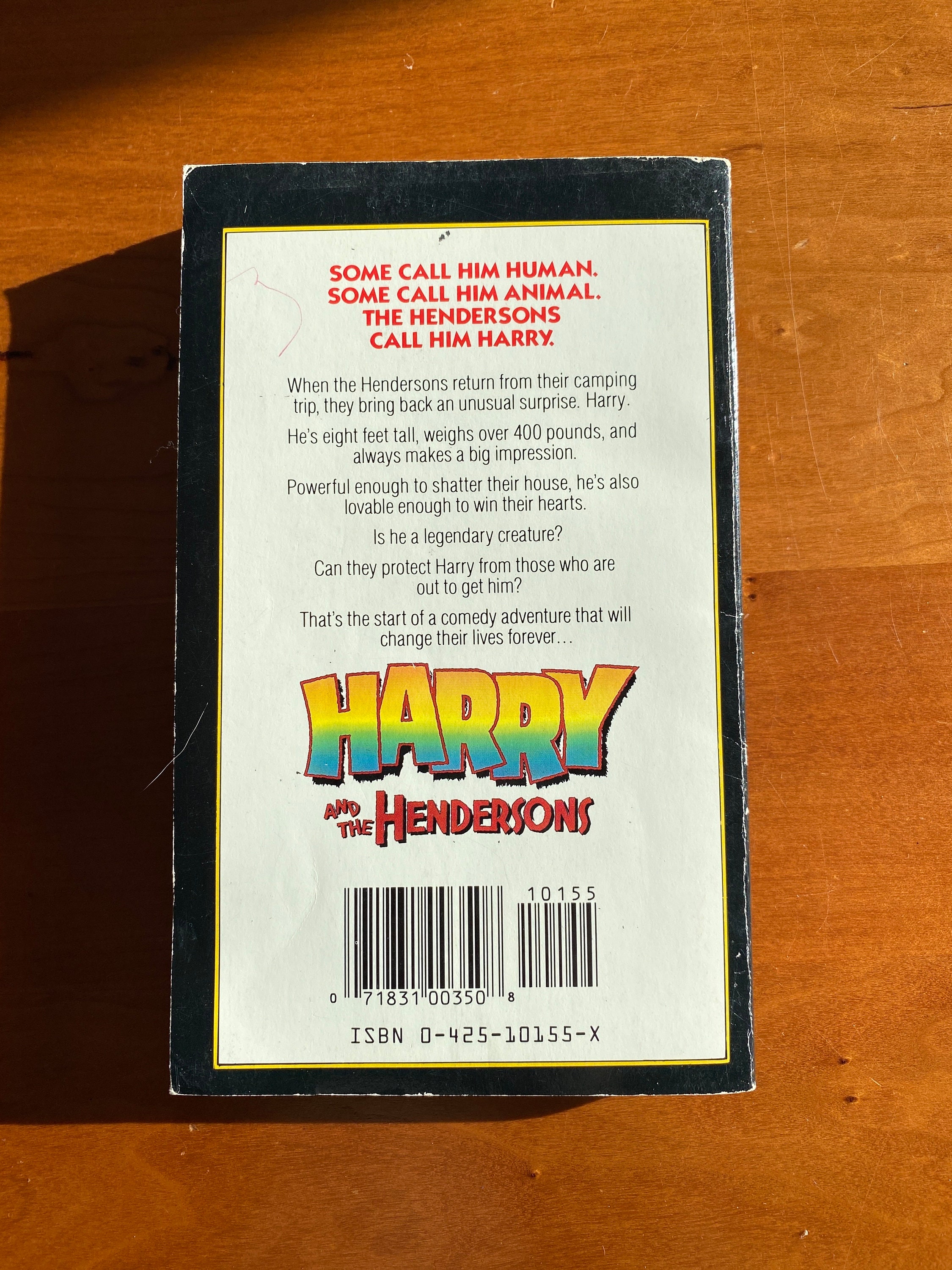 Harry and the Hendersons by Joyce Thompson Based on the Screenplay ...