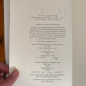 Violin by Anne Rice 1997 First Trade Edition - Etsy