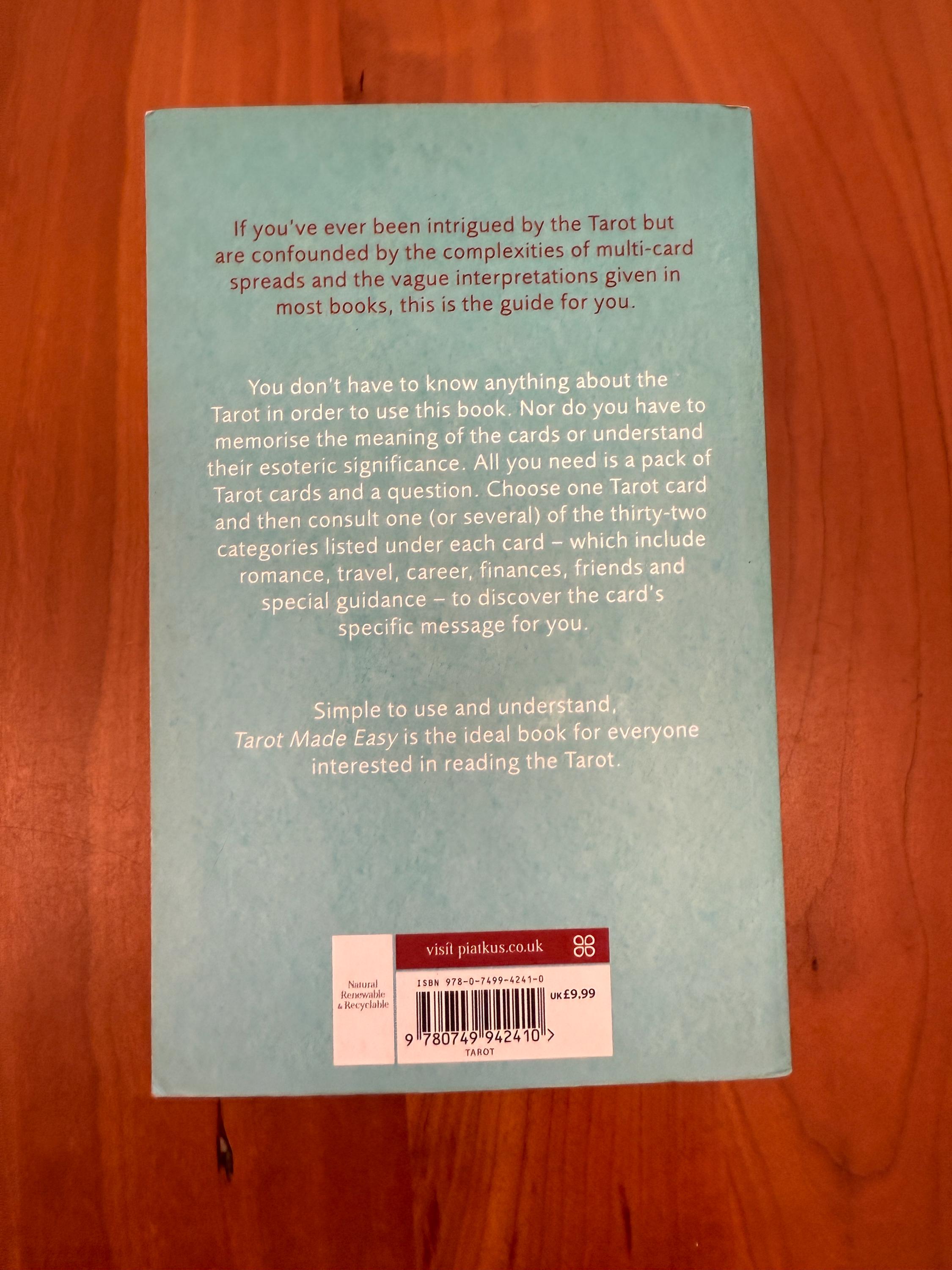 Tarot Made Easy by Nancy Garen - Piatkus UK Paperback - Etsy