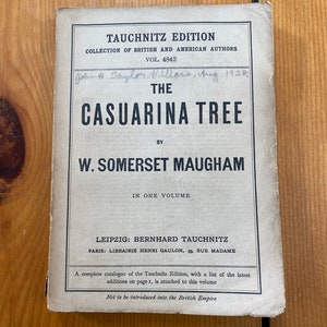 The Casuarina Tree by W. Somerset Maugham - Tauchnitz Edition 1928 ...