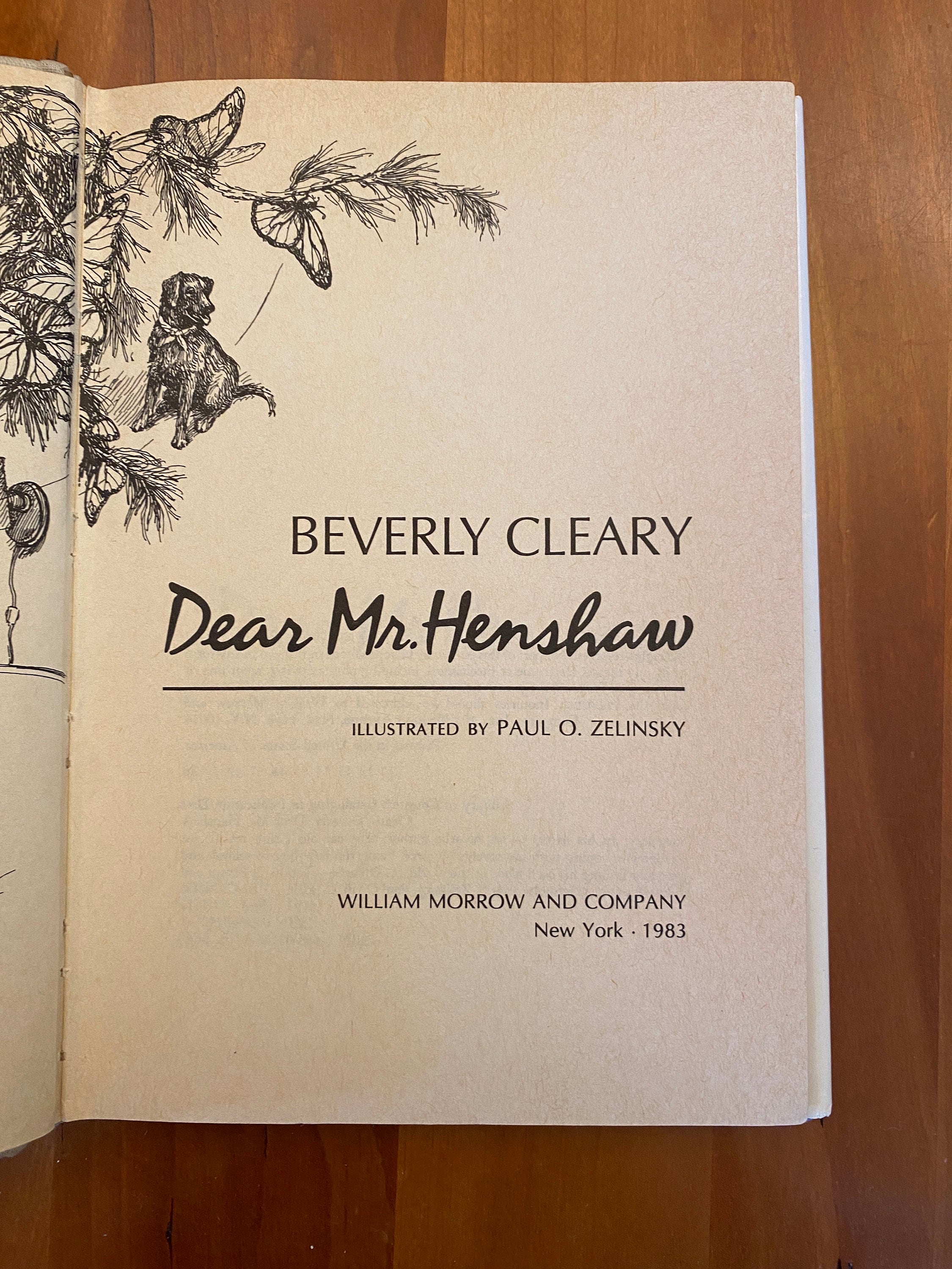 Dear Mr. Henshaw by Beverly Cleary - 1983 Morrow Hardcover - Ex-library ...