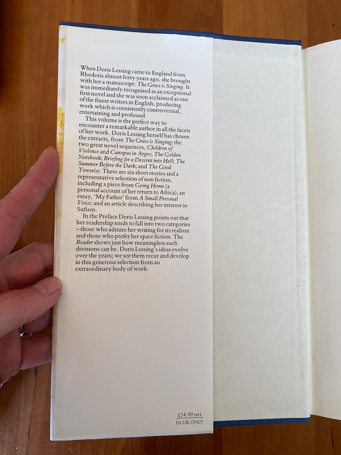 The Doris Lessing Reader - Jonathan Cape 1989 - Etsy