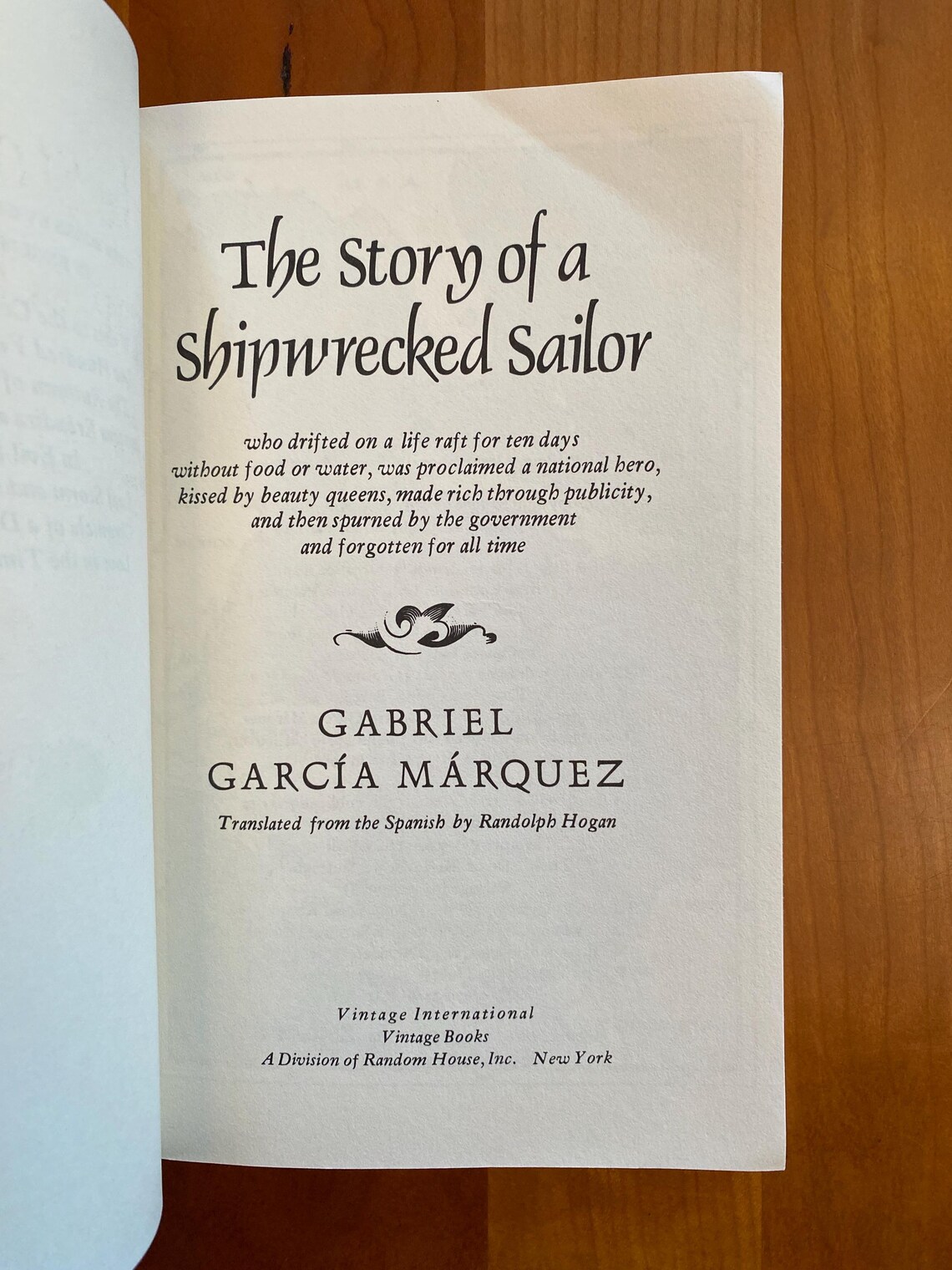 The Story of a Shipwrecked Sailor by Gabriel Garcia Marquez - 1989 ...