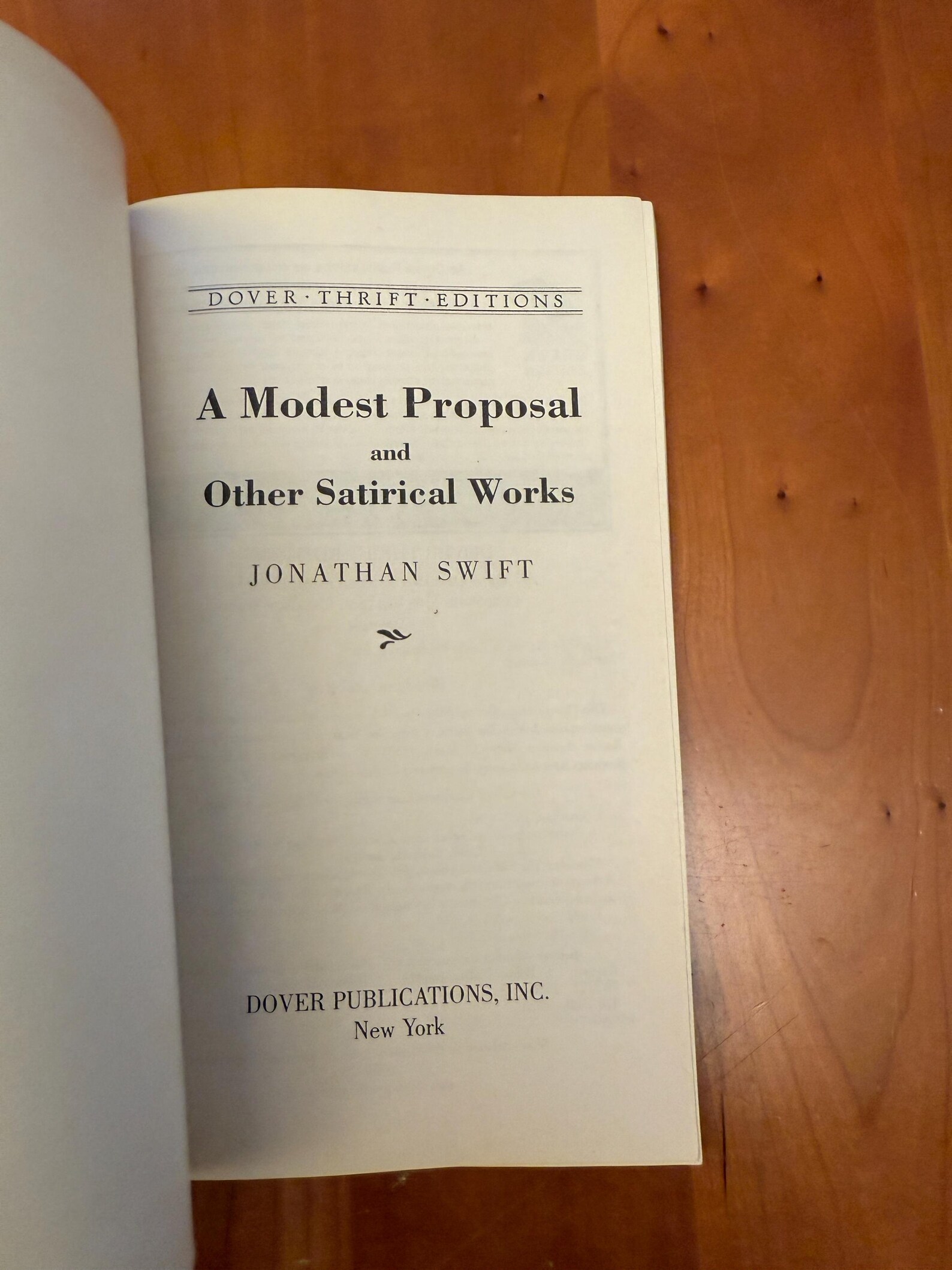 A Modest Proposal and Other Satirical Works by Jonathan Swift - Dover ...