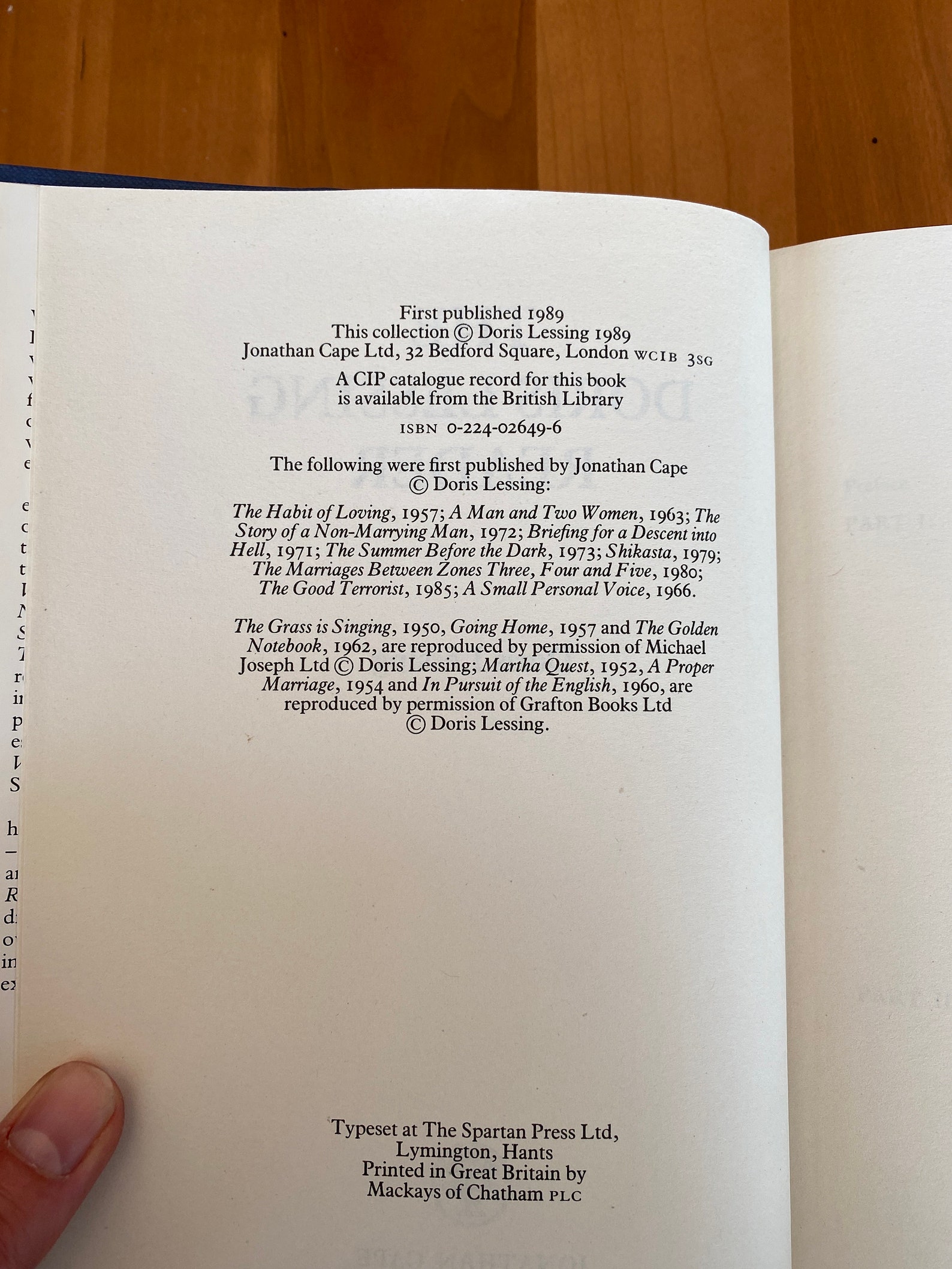 The Doris Lessing Reader - Jonathan Cape 1989 - Etsy