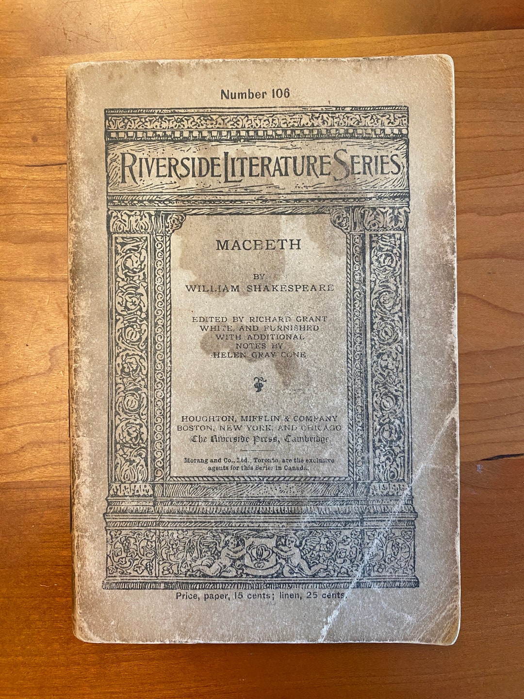 Macbeth by William Shakespeare - Houghton Mifflin Riverside 1897 - Etsy