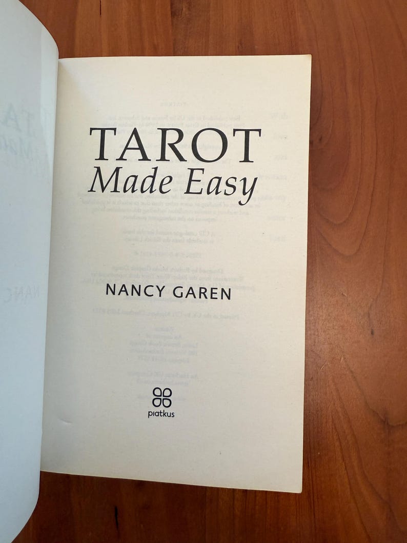 Tarot Made Easy by Nancy Garen - Piatkus UK Paperback - Etsy