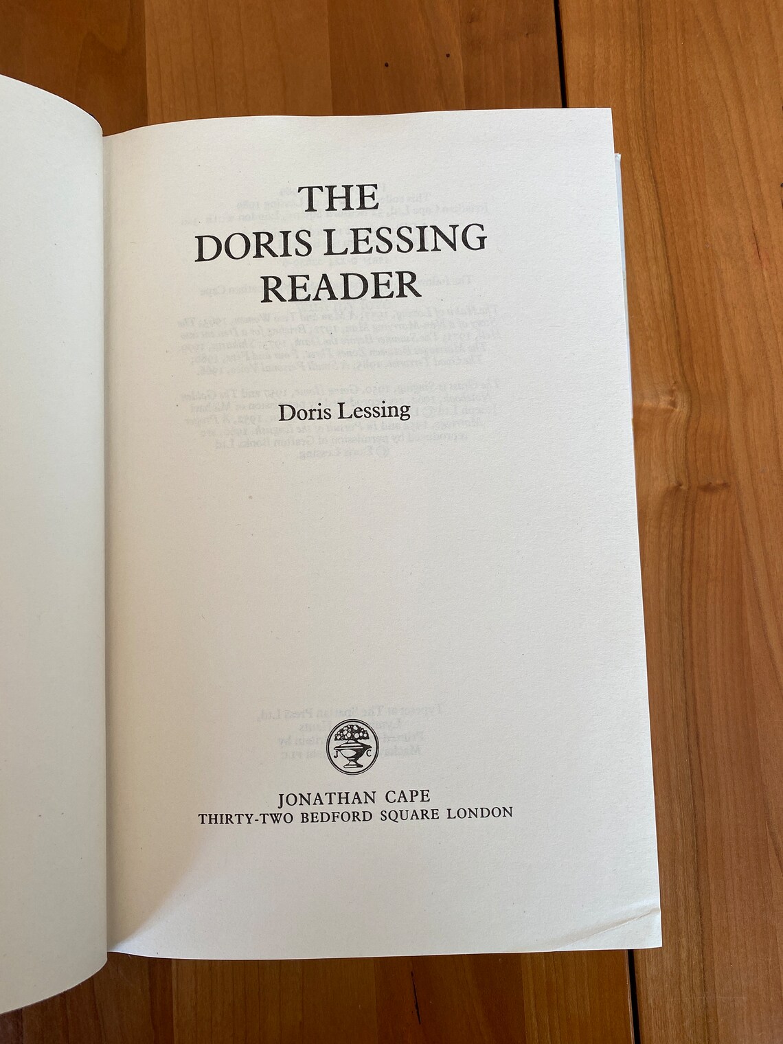 The Doris Lessing Reader - Jonathan Cape 1989 - Etsy