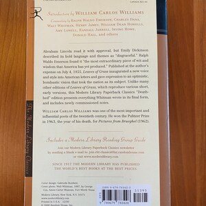 Leaves of Grass by Walt Whitman - Modern Library Paperback 2001 - Etsy