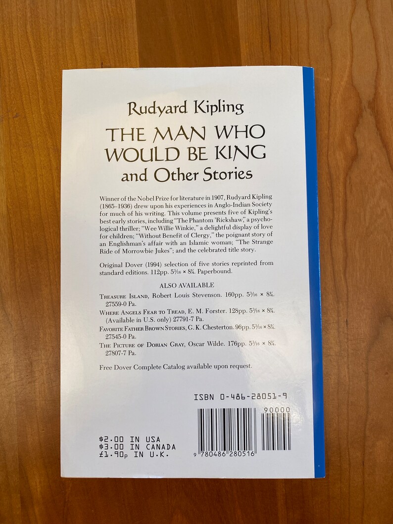 The Man Who Would Be King and Other Stories - Rudyard Kipling - Dover ...