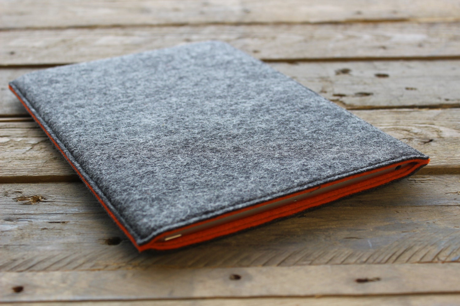 100% Wool Felt Mottled Dark Grey Inner & Outer iPad Pro Cover iPad Pro ...
