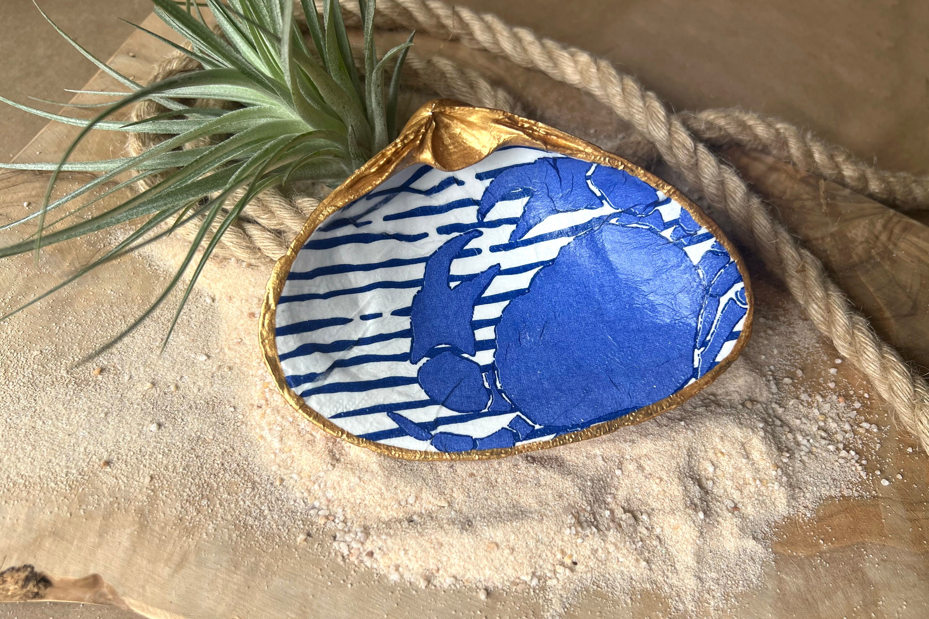 Decoupage Sea Shell, Blue Crab - Etsy
