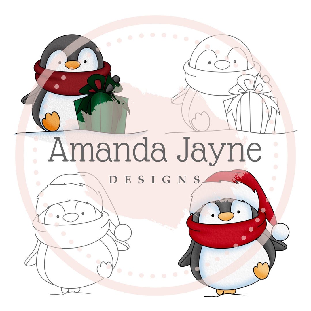 Christmas Digital Stamp Set - Printable Holiday Clipart | Christmas ...